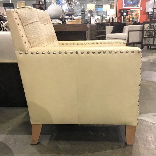 Leather Craft Co. Modern Embossed Alligator Print Cream Leather Club ...