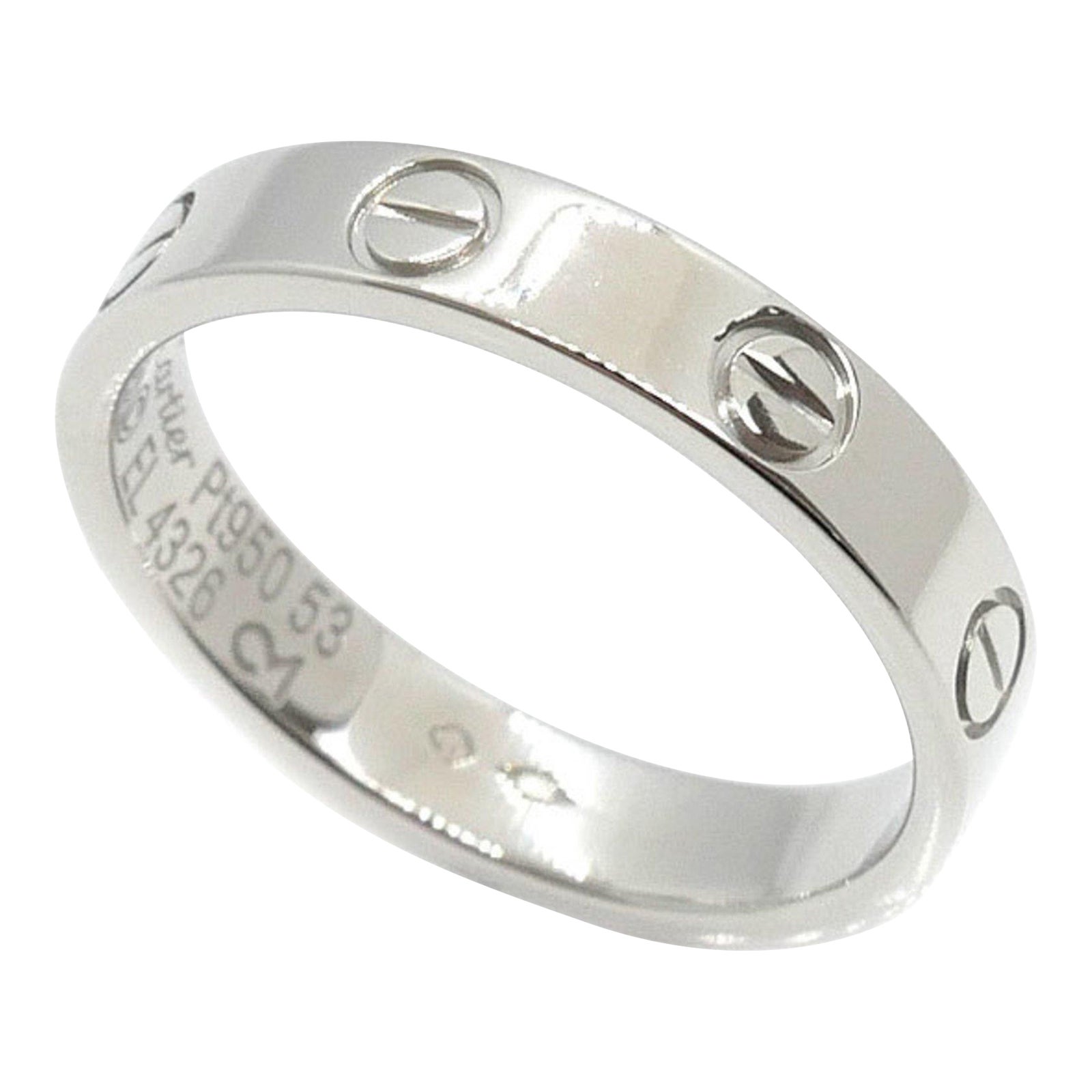 Cartier Pt950 Platinum Love Ring 53 5.3G Ladies Size 6.5 | Chairish