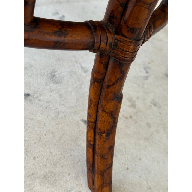 Late 20th Century British Colonial Tortoise Rattan & Cane Round Center ...