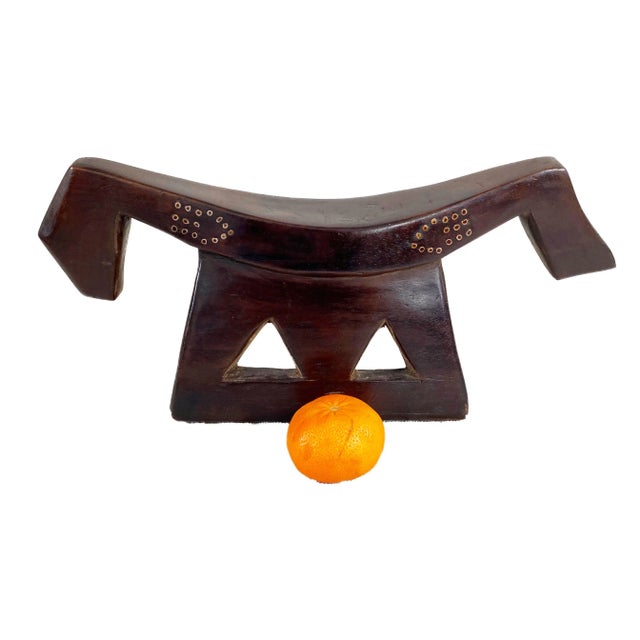 Old Dinka Headrest W/ Metal Studs South Sudan African 17.25" W | Chairish