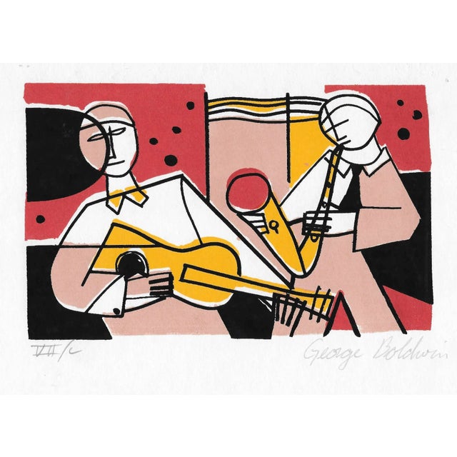 1990s George Baldwin Jazz Serigraph | Chairish