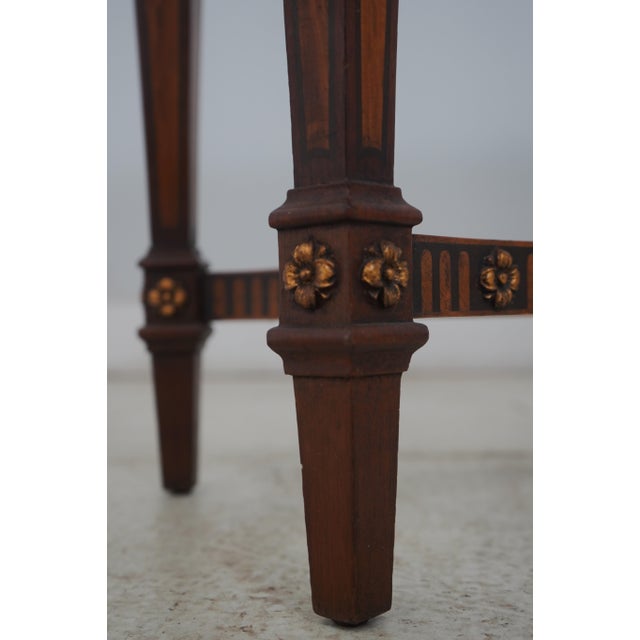 Antique Russian Empire Marble Top Inlaid Console Table | Chairish