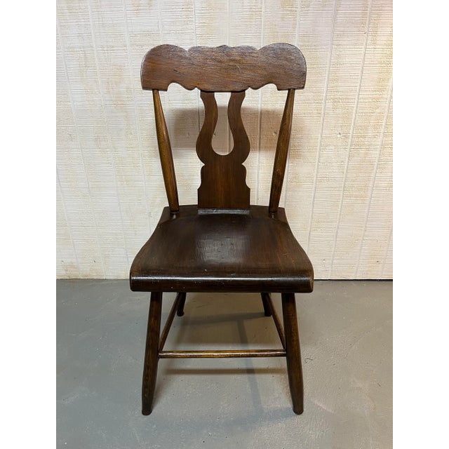 19th Century Wooden Plank Bottom Chair | Chairish