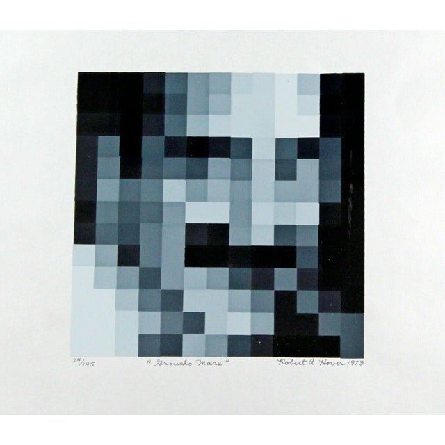 Modern Framed Robert Hover Groucho Marx Pixel Art Serio Lithograph ...