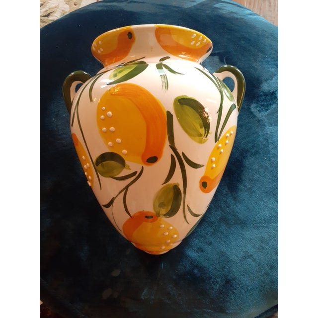 1970 Ceramicas Anoru Made in Spain Lemons Dual Handle Wall Planter ...