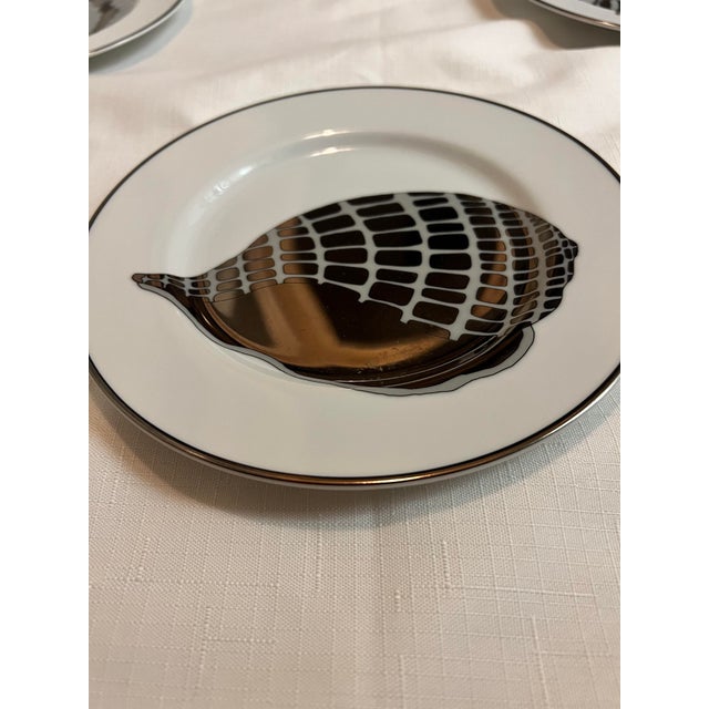 Vintage 1981 Fitz and Floyd “Coquille Platinee” Sea Shell Plates - Set ...