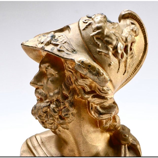 Antique Gilt Bronze Bust of Ajax the Great Greek Soldier | Chairish