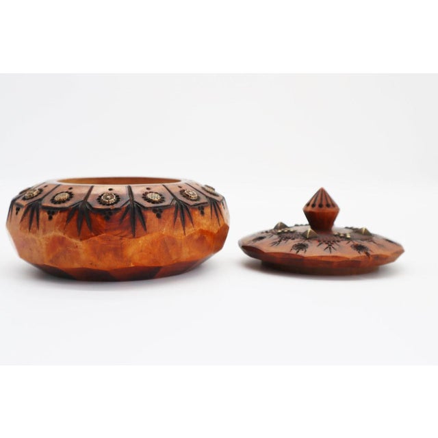 Vintage French Hand Carved Wood Souvenir Box, 1950s | Chairish