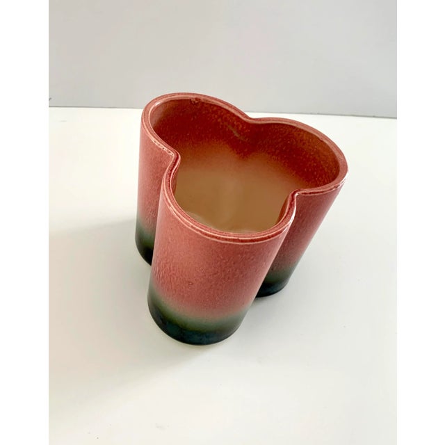 Vintage Ceramic Trefoil Planter in Raspberry Green Ombre 1950s Hull ...