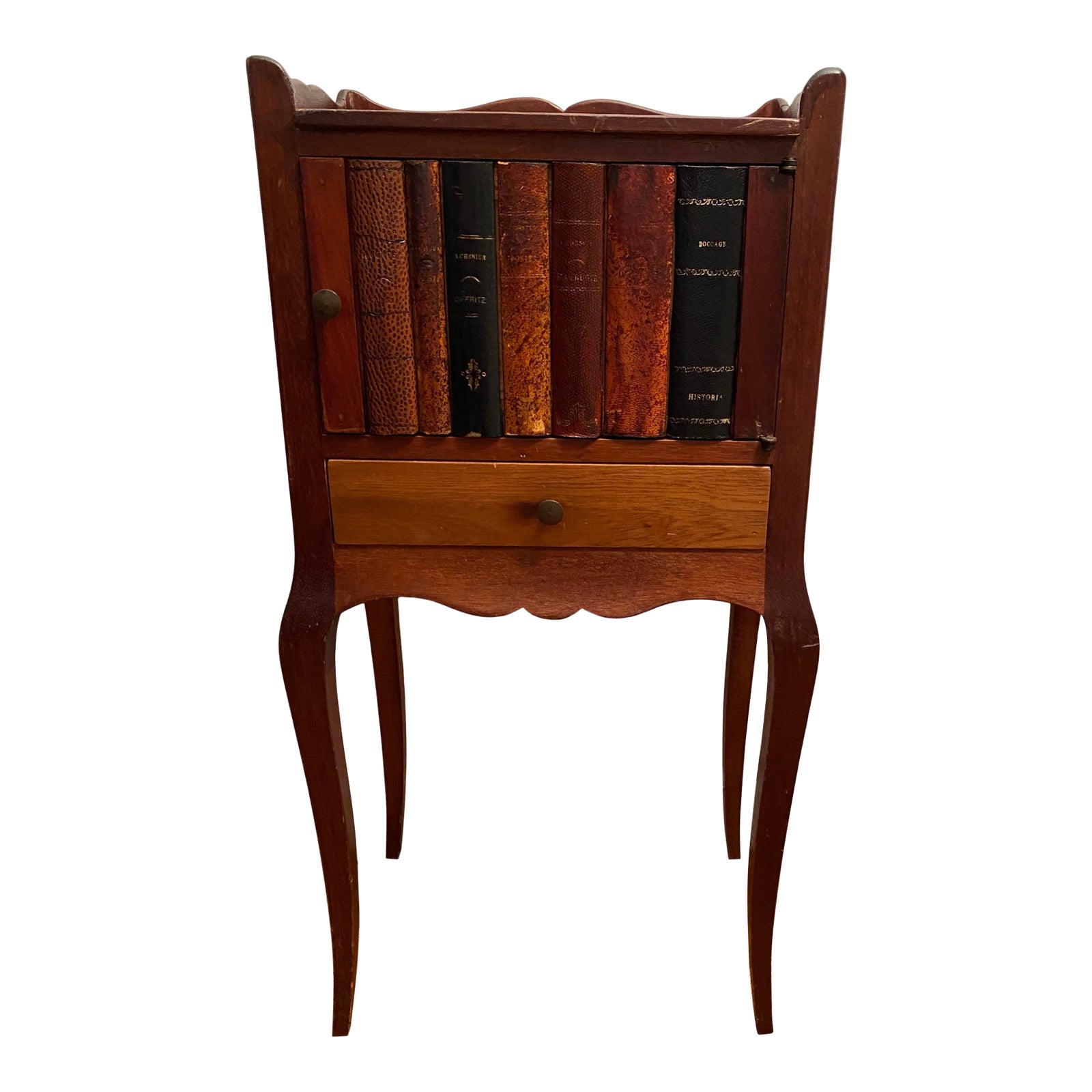 Vintage Fruit Wood Library Bookbinding Side Table | Chairish