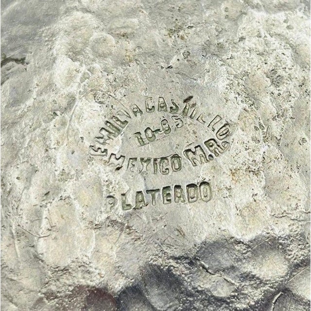 1980s Emilia Castillo Silver Bowl With Volcanic Rock Base & Spoon ...