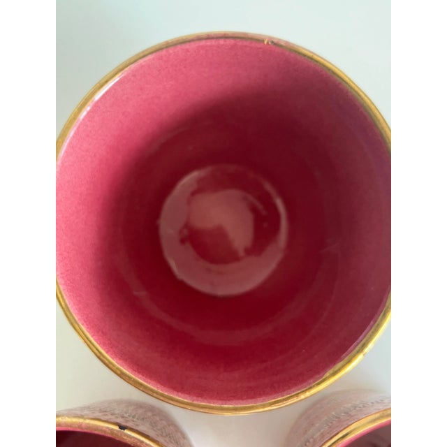 Vintage Mid Century Bitossi Small Pink and Gold Ceramic Planters - Set ...