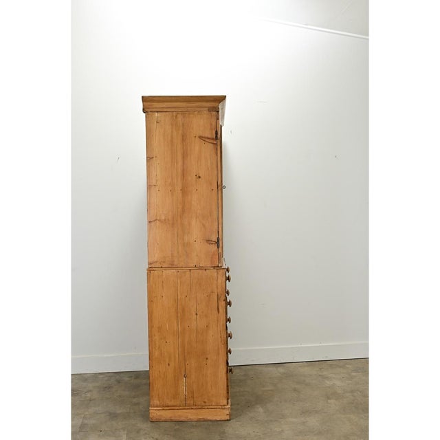 English 19th Century Pine Linen Press | Chairish
