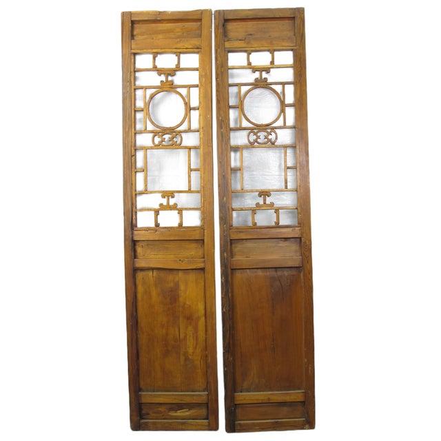 Pair Late 19 Century Antique Chinese Screen Panels | Chairish