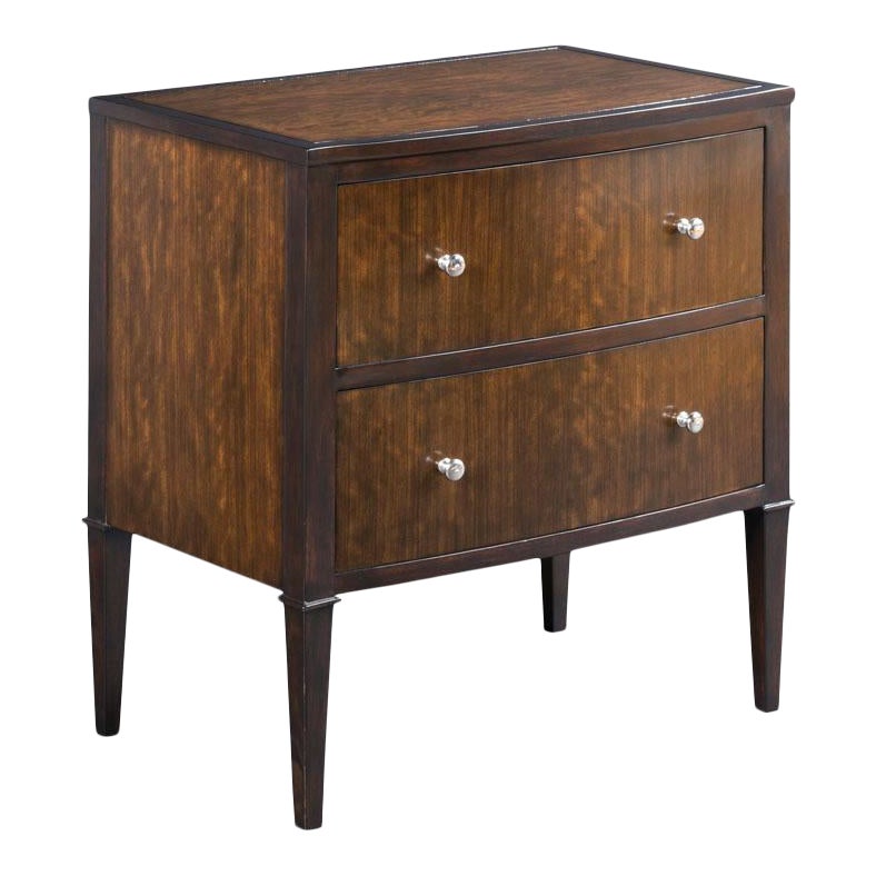 Bow Front Bedside Chest in Brown | Chairish