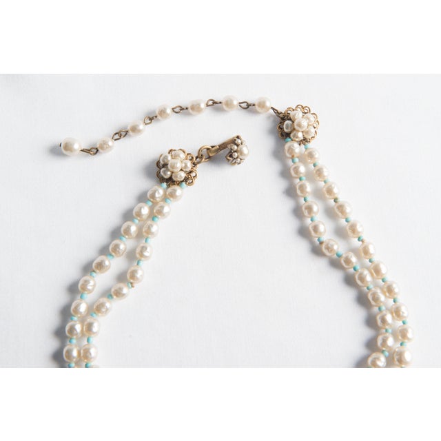 1960s Miriam Haskell Pearl, Turquoise Beaded Necklace & Bracelet Set ...