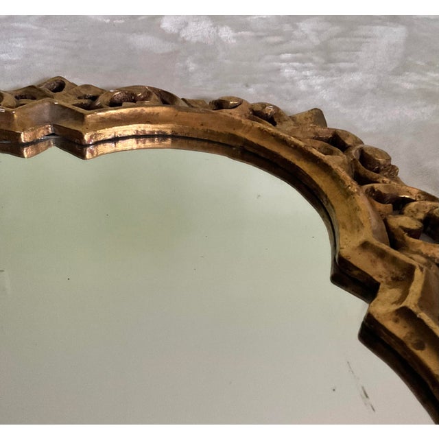 Circa 1920s Vintage Italian Carved Wood Gold Gilt Frame Wall Mirror ...