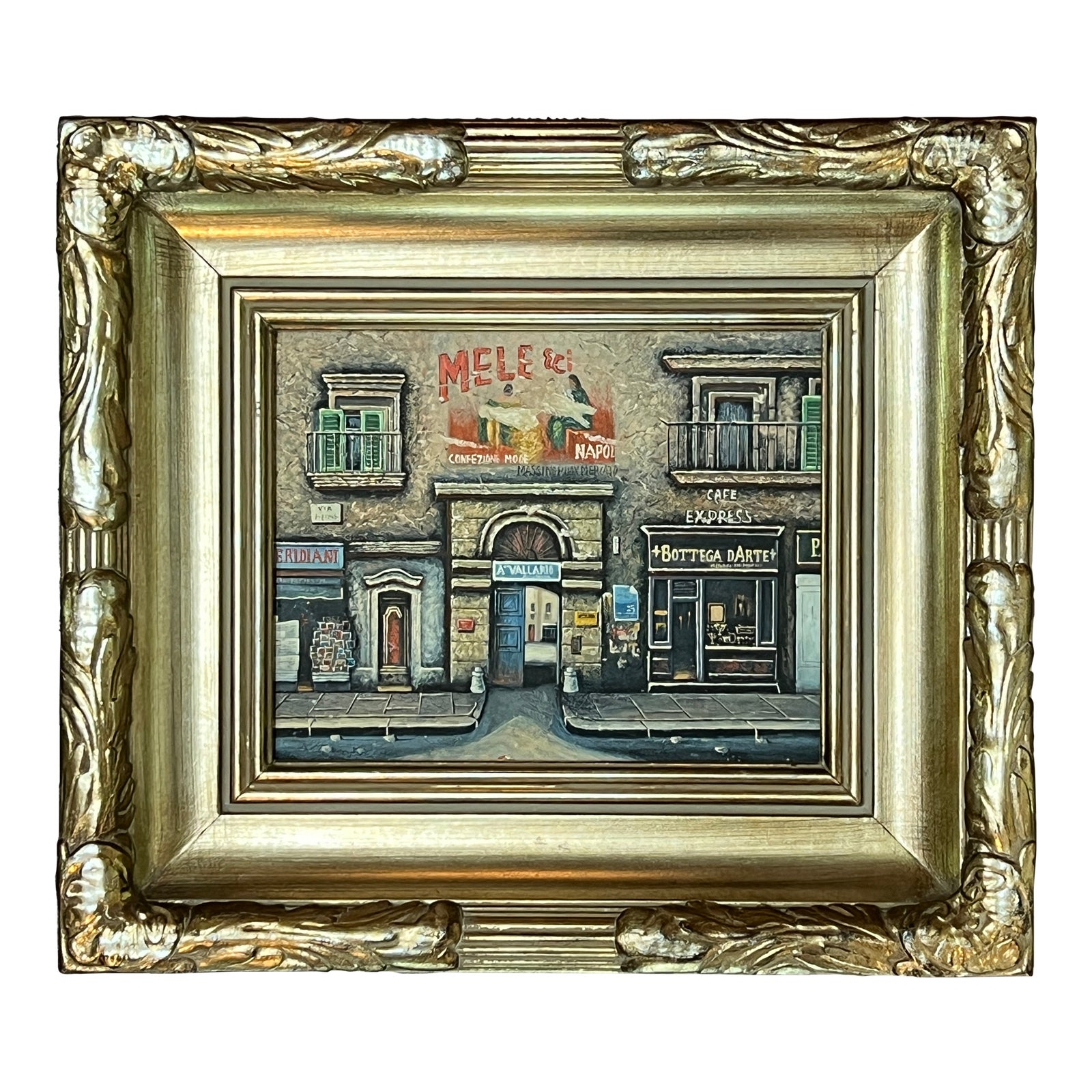 1980s Paris Storefronts Original Oil Painting, Framed | Chairish