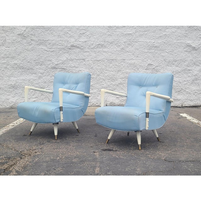 1950s Mid Century Swivel Lounge Chairs - a Pair | Chairish