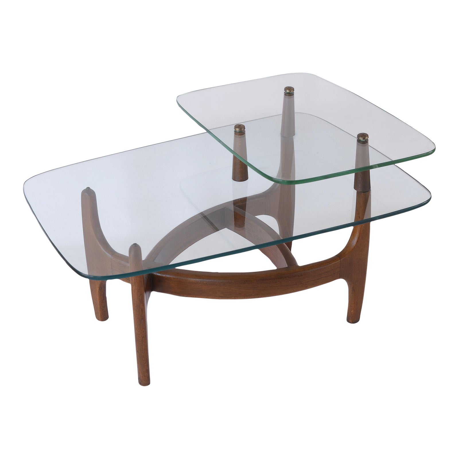 Mid Century c.e. Waltman for Tonk Mfg Glass Step Side Table | Chairish