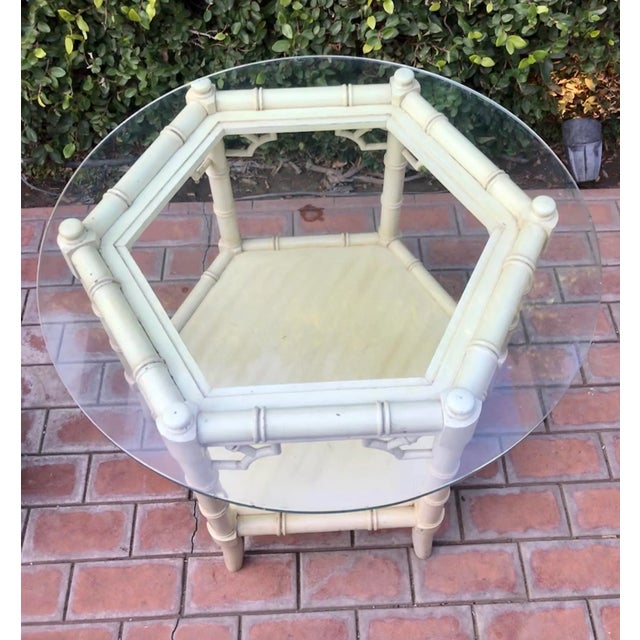 Late 20th Century Thomasville Allegro Octogonal Faux Bamboo Side Table ...