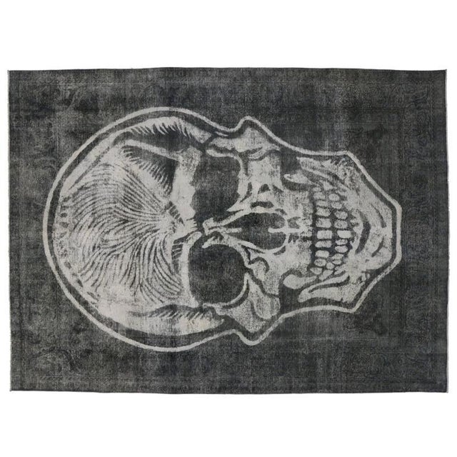 Distressed Vintage Skull Steampunk Style Area Rug Inspired by Alexander ...