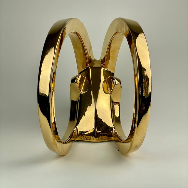 Vintage 18k Gold Gilded Ceramic Ram Head Sculpture by Jaru - Circa 1980 ...