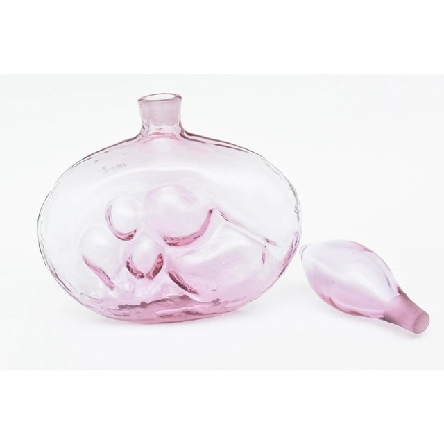 Vintage Blenko Light Purple Glass Decanter With Teardrop Stopper | Chairish