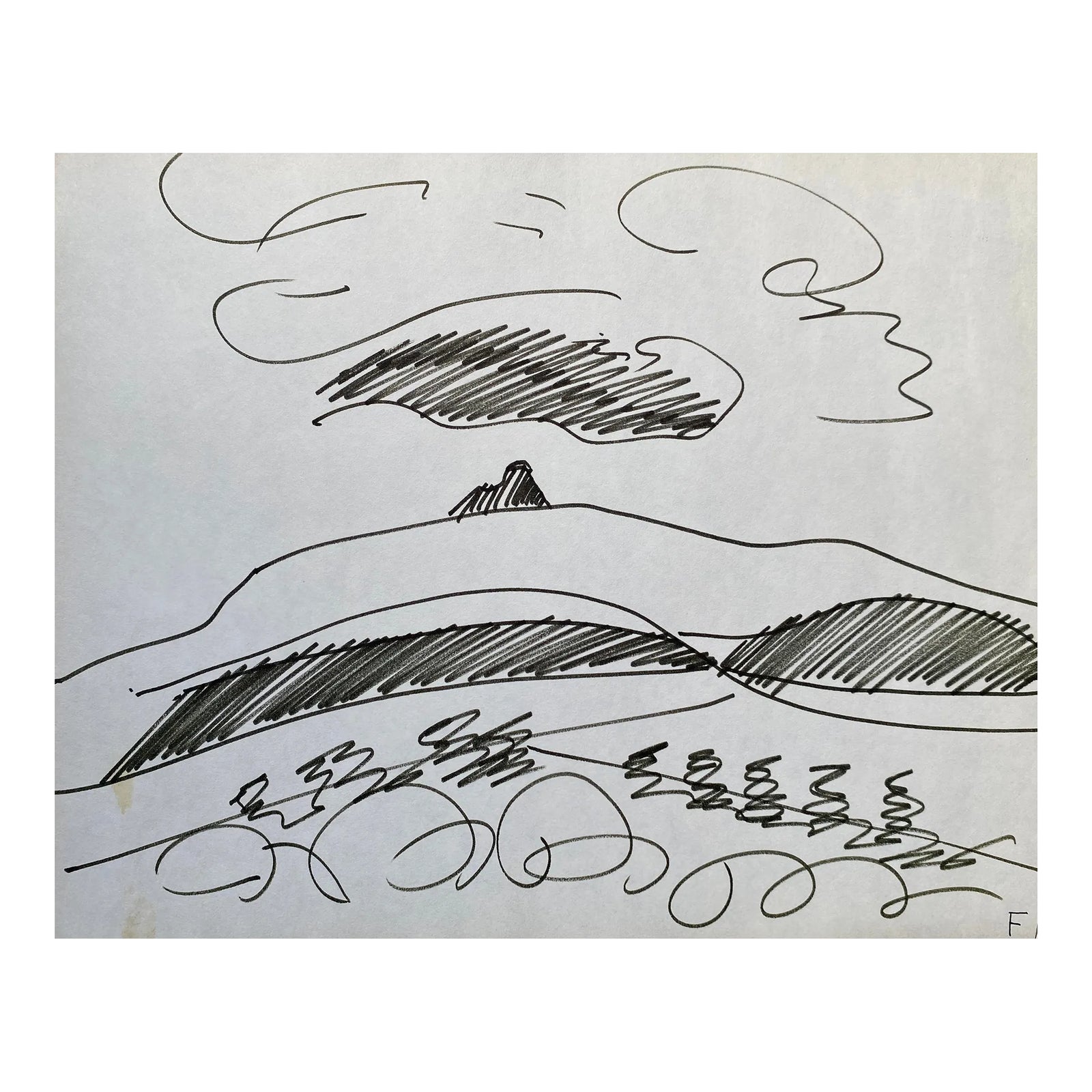 1960s Ferrisburg Vermont Frank Wallace Drawing | Chairish