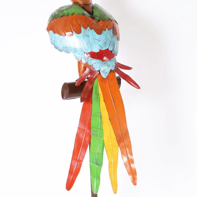 Giant Metal Parrot Sculpture | Chairish