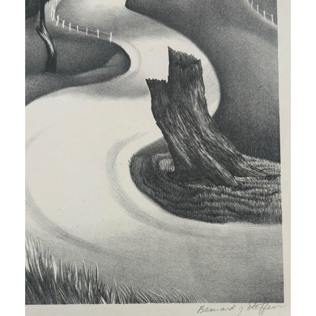 Original 1940 Bernard J Steffen 's Curve' Regionalist Landscape Wpa ...