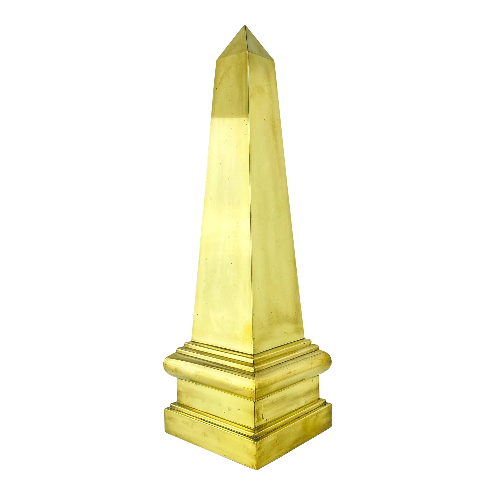 Vintage Large Brass Obelisk | Chairish