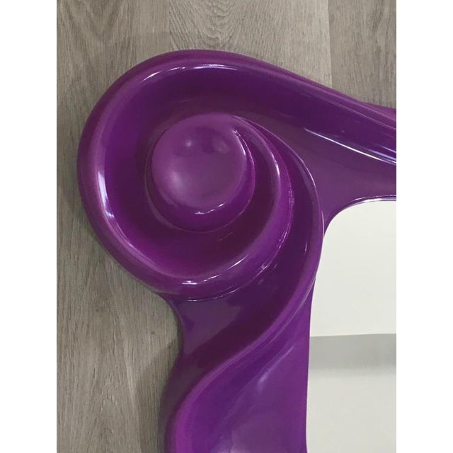 Custom Lacquered Vintage Purple Mirror | Chairish