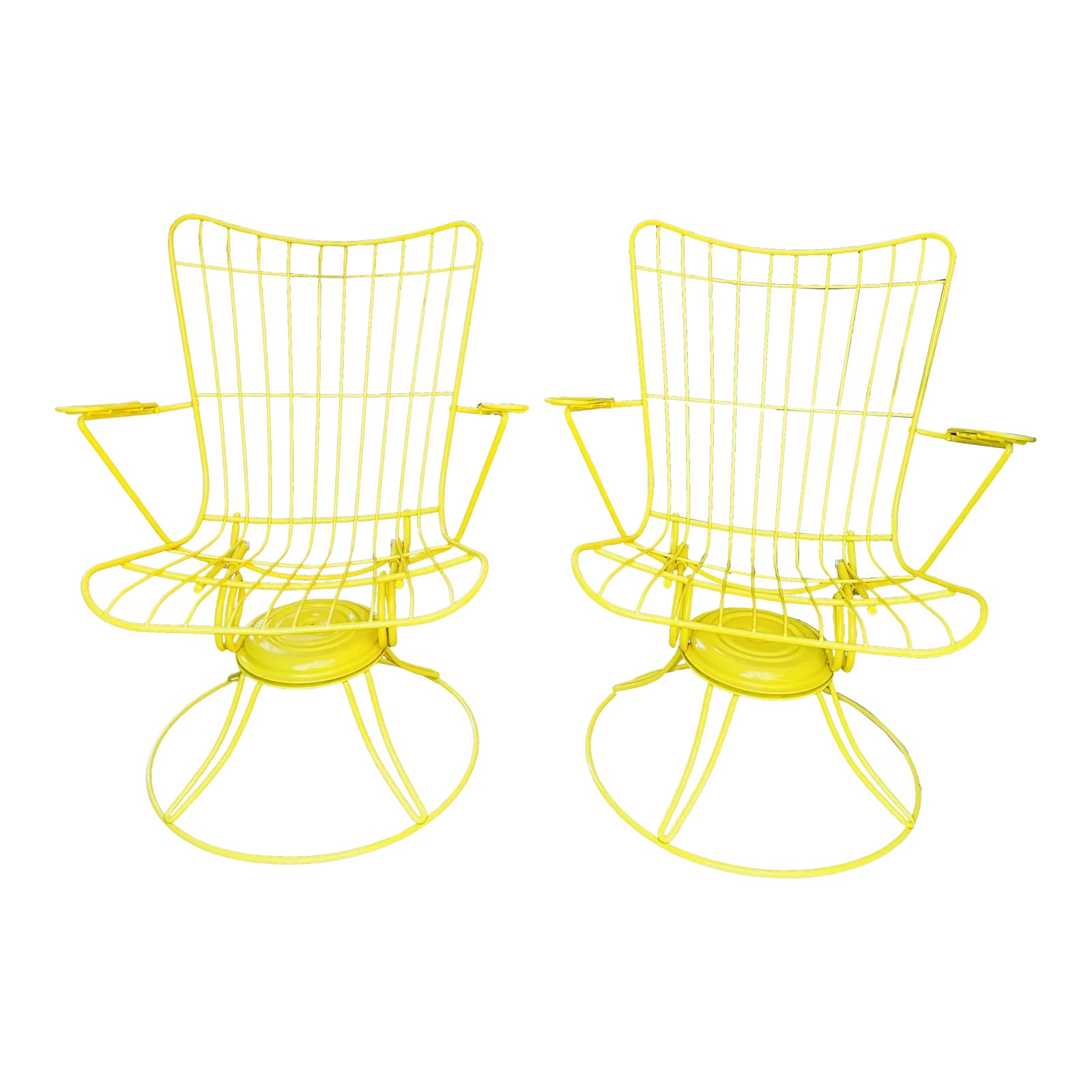 Mid-Century Homecrest Metal Wire Rocker Swivel Chairs - a Pair | Chairish