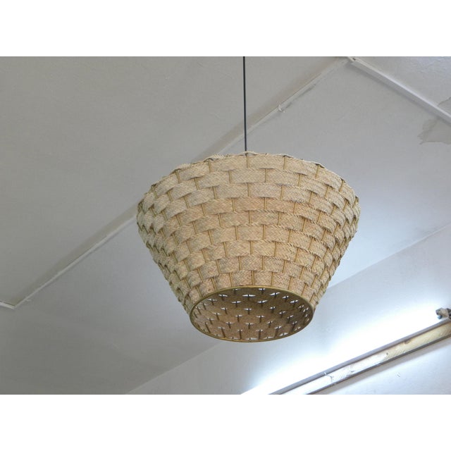 Early 21st Century Handwovean Bohemian Natural Fiber Raffia Pendant ...