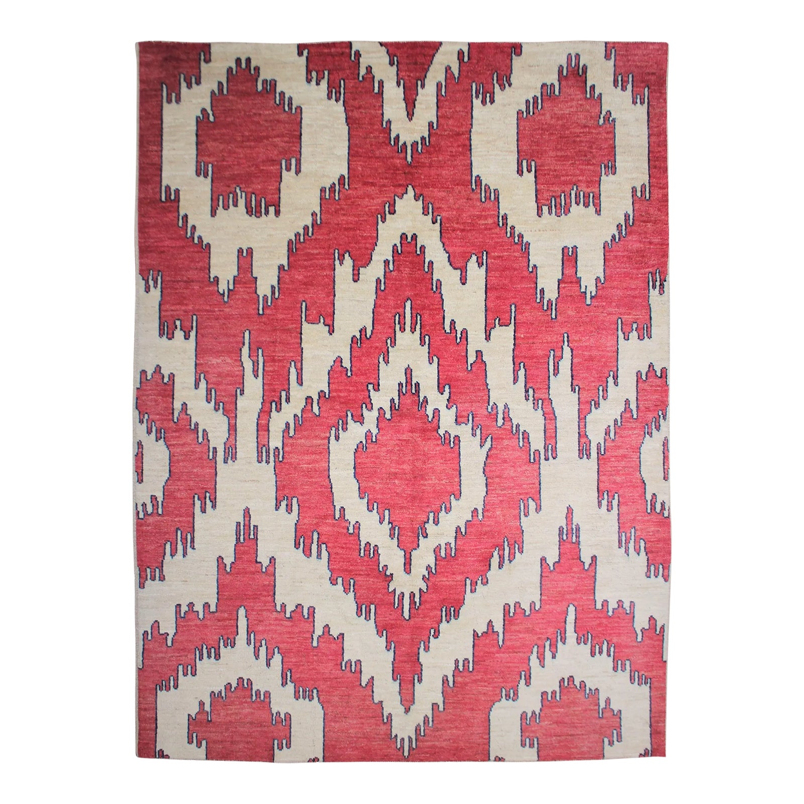 Hand Knotted Ikat Rug - 12'0" X 9'5" | Chairish
