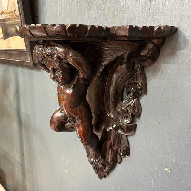 Mid 19th Century Swiss Black Forest Floating Shelf | Chairish