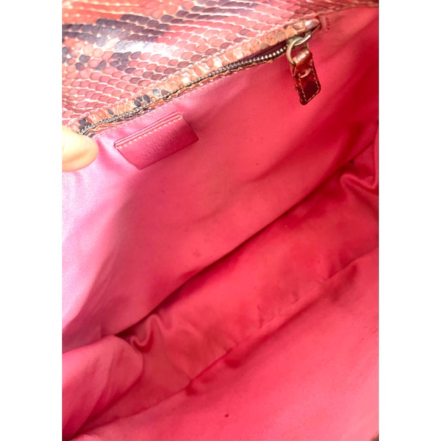 1990s Gianni Versace Iridescent Pink Python Two Strap Shoulder Bag ...