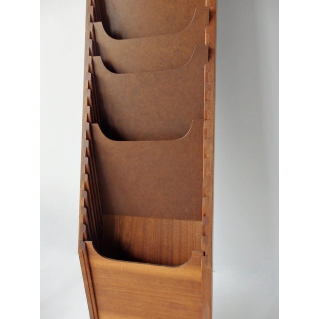 Multi Adjustable Modernist Wall Hanging Walnut Magazine Display Rack ...