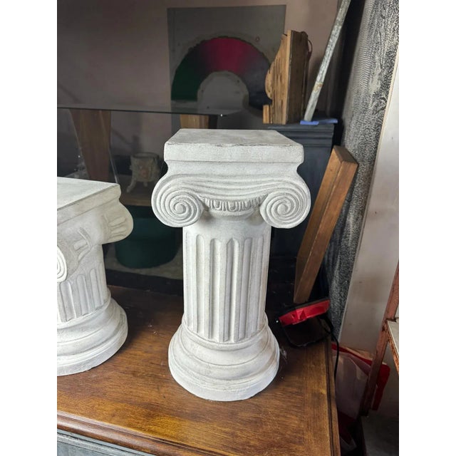 White Greek Ionic Column Pedestal | Chairish