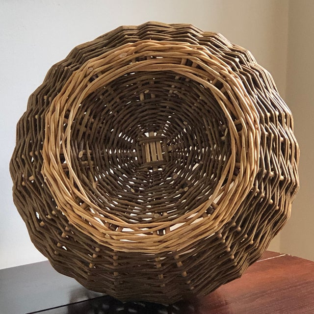 Large Triple-Weave Pear-Shaped Storage / Kindling Basket | Chairish