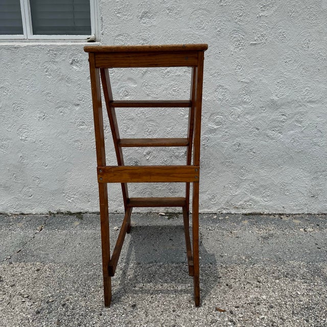 Vintage Curved Library Ladder by Putnam | Chairish