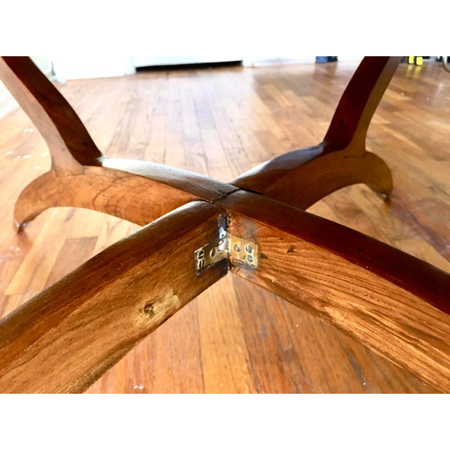 Mid-Century Large Turkish Round Brass Tray Table | Chairish