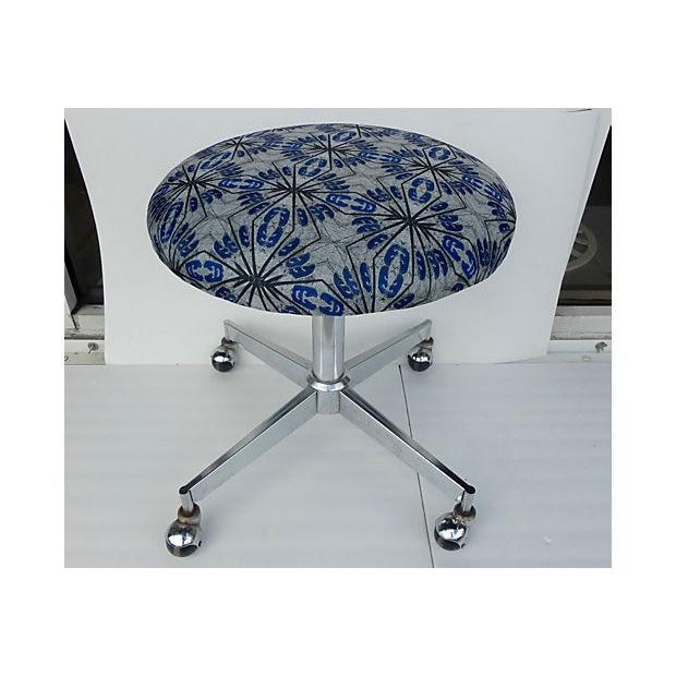 Mid Century Stool on Casters | Chairish