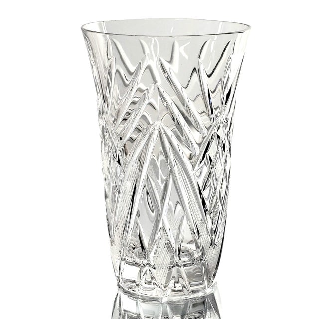 Etched Embossed Cut Crystal Highball Tumbler Glass | Chairish