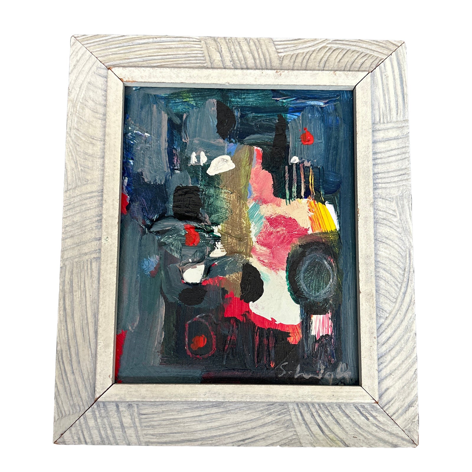 Contemporary Original Stephen Heigh Abstract Miniature Painting “Night ...