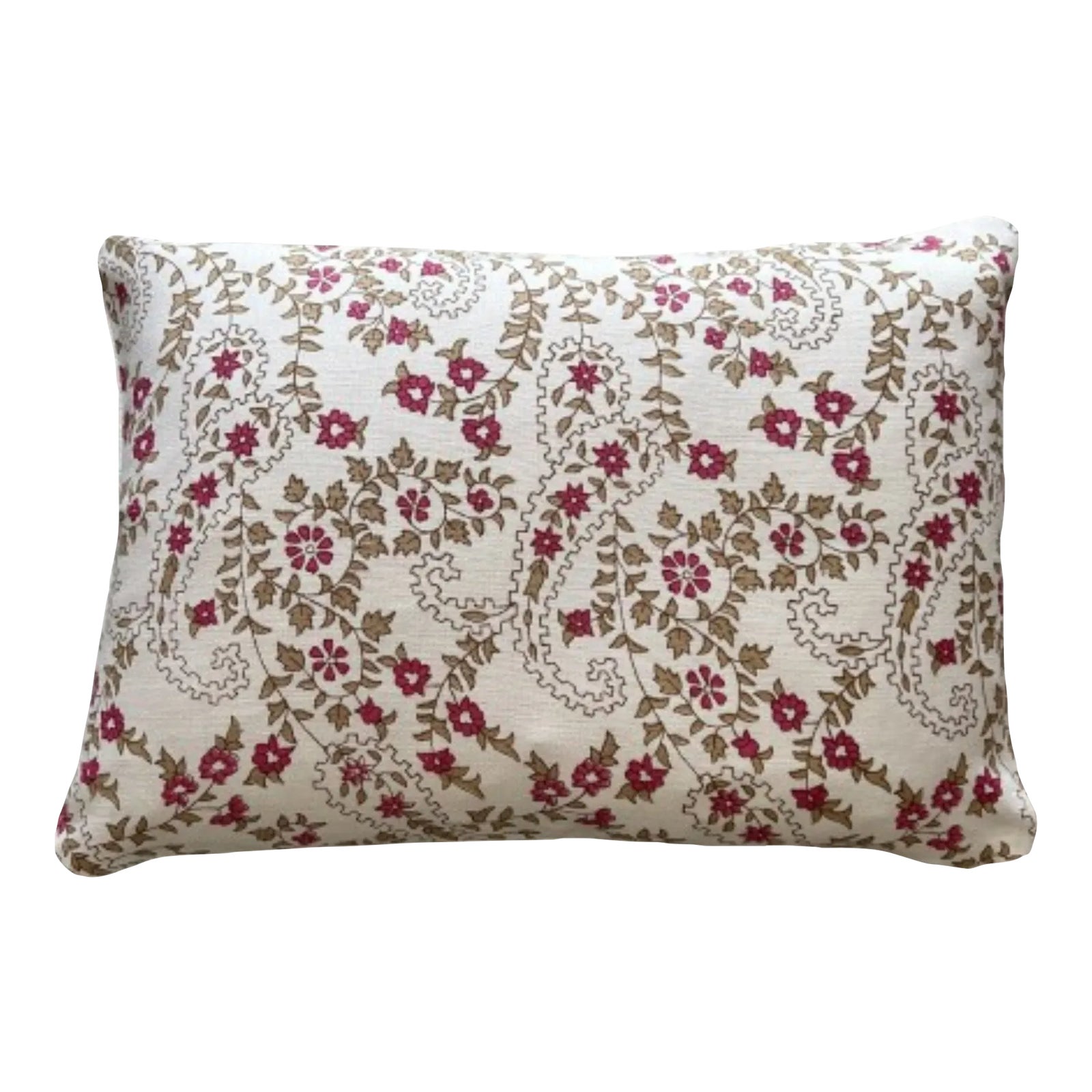 Robshaw Red Bud Paisley Vine Rectangle Designer Pillow | Chairish