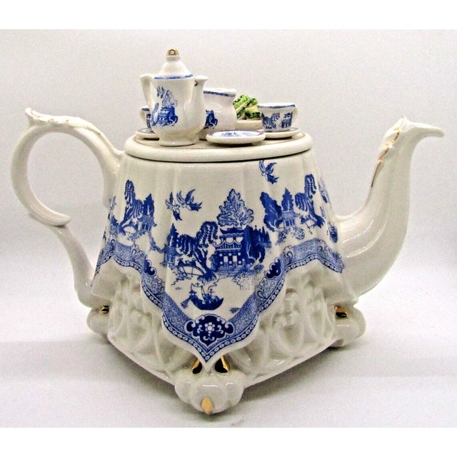 1990s Paul Cardew Blue Willow Tea Table Teapot, Limited Edition ...
