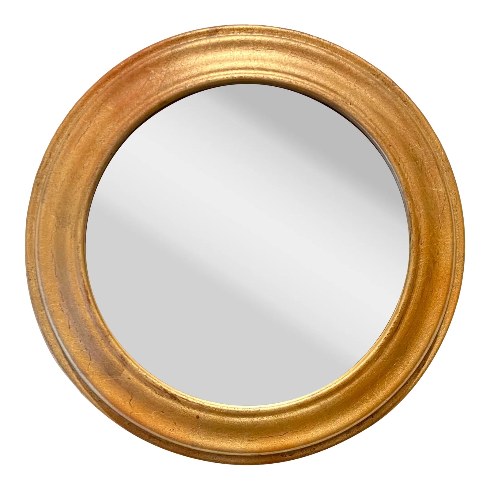 Vintage Round Gilt Italian Mirror | Chairish