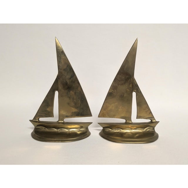 Brass Sailboat Bookends - a Pair | Chairish